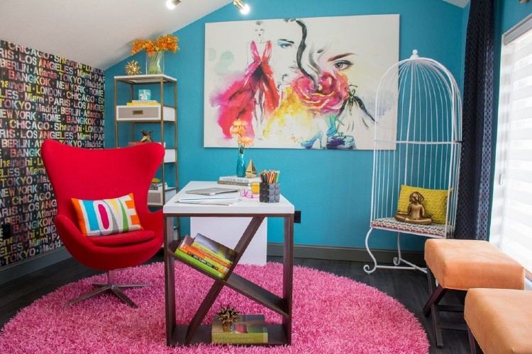 Colorful Home Office Design
